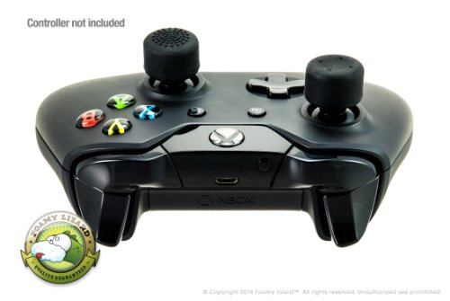 AceShot Thumb Grips (8pc) for Xbox One (Series X, S) & Steamdeck by Foamy Lizard – Sweat Free 100% Silicone Precision Raised Antislip Rubber Analog Stick Grips for Xbox One Controller (8 Grips) Black