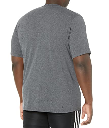 adidas Men's Essentials Feel Ready Training T-Shirt, Dark Grey Heather/White/Black, X-Large