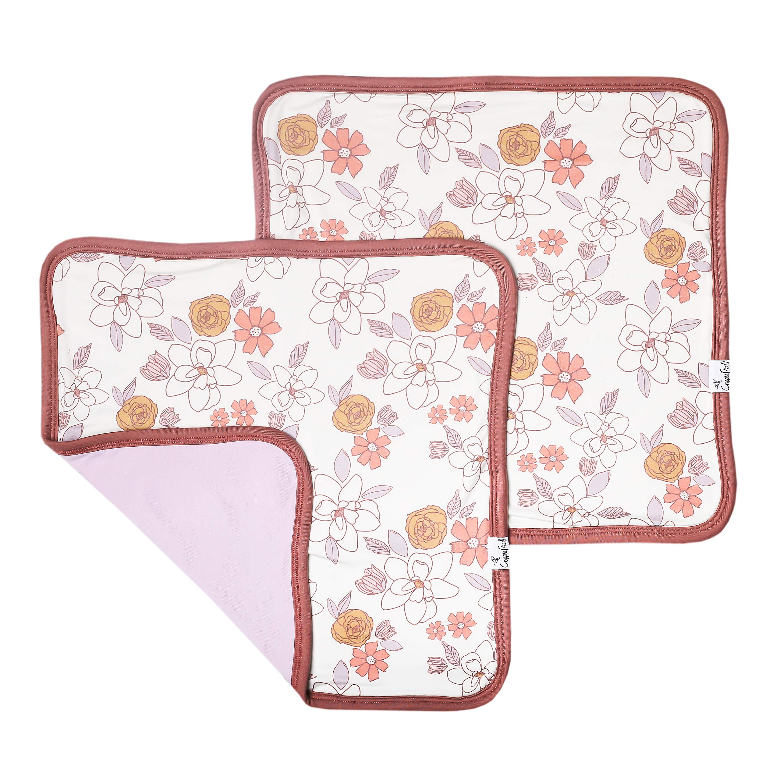 Copper Pearl Baby Security Blanket Set of 2 - Portable Size for Self-Soothing On-The-Go, Ideal Baby Blankets for Boys and Girls, Ultra-Soft, and Gift-Ready Loveys - Ferra