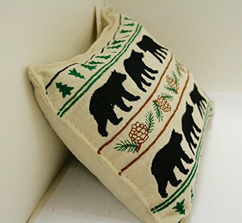 BALSAM FIR PILLOW 5"x7" EMBROIDERED BLACK BEARS Parade