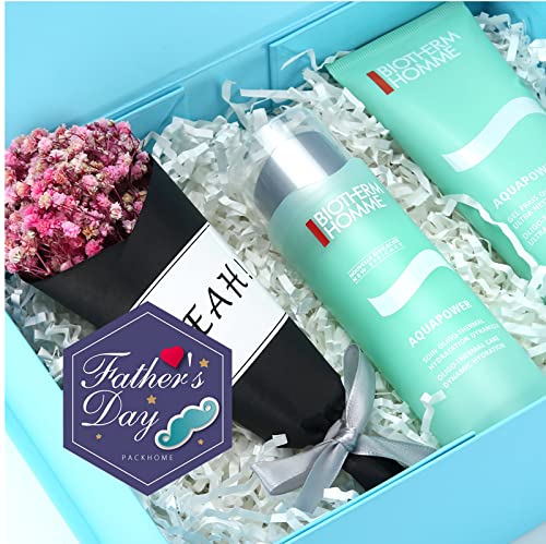 PACKHOME Gift Box 9x6.5x3.8 Inches, Bridesmaid Box, Rectangle Collapsible Box with Magnetic Lid for Gift Packaging (Matte Blue, Grain Texture)