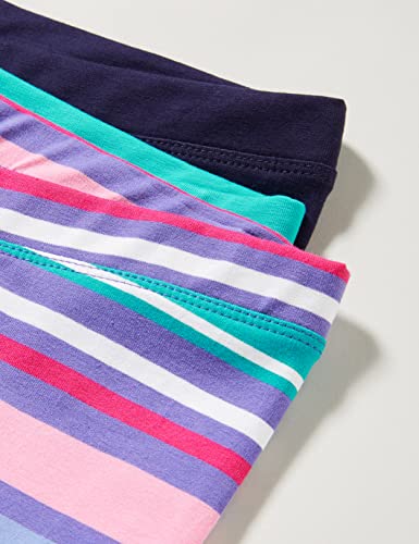 Amazon Essentials Girls' Leggings (Previously Spotted Zebra), Pack of 5, Aqua Green/Navy/Pink/Stars/Stripe, Small