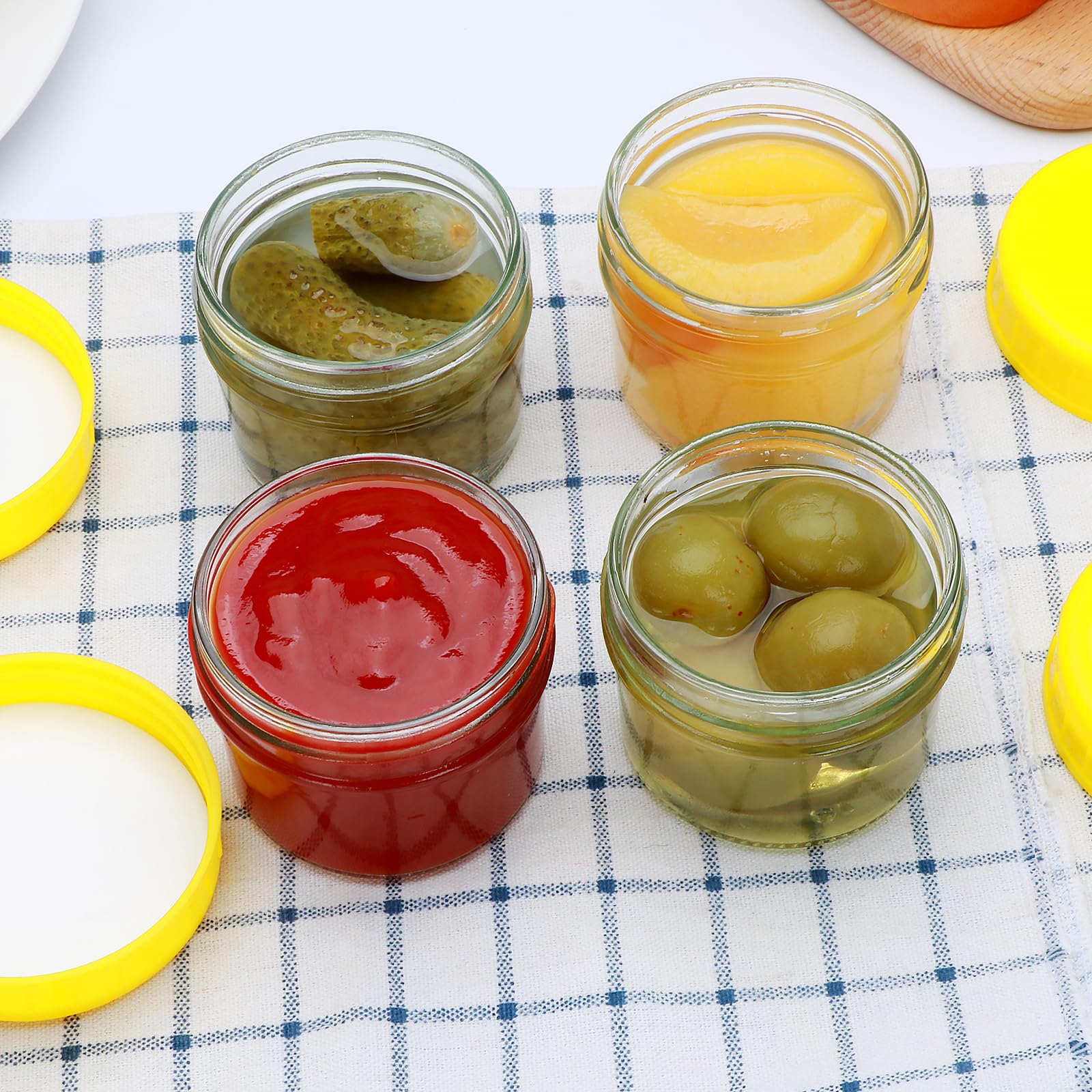 4 oz Glass Bottle with Lid, Mason Jars, Home Storage, Kitchen Storage, Condiments, Sauces, DIY Spice Bottle, Gift Giving,Pack of 16
