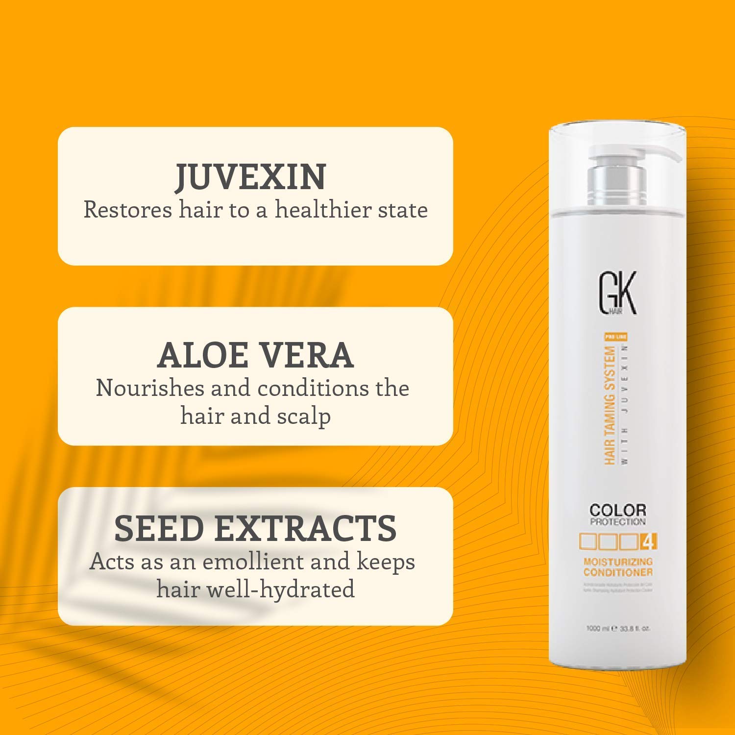 Global Keratin GK Hair Moisturizing Conditioner (33.8 fl.oz/1000ml) - Hair Smoothing Serum - 100% Pure Organic Argan Oil 1.69 Fl Oz