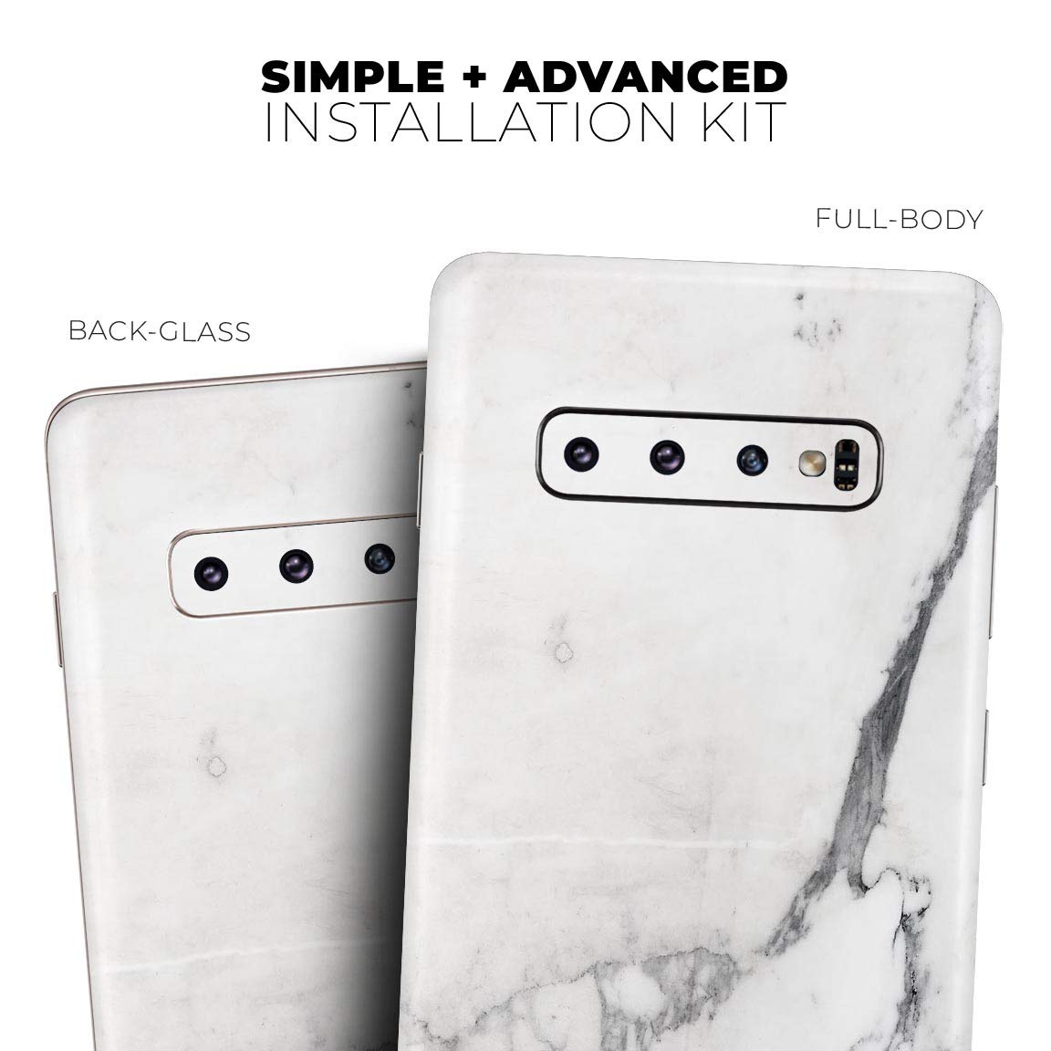 DesignSkinz White & Grey Marble Surface V3 Protective Vinyl Decal Wrap Skin Cover Compatible with The Samsung Galaxy S20 (Screen Trim & Back Glass Skin)