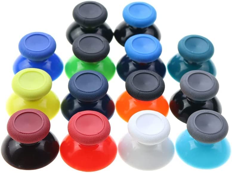 2 x Analog 3D Thumb Sticks Grip Joystick Cap for Xbox One for Xbox One X for Xbox Series X S Controller 3D Analog Thumb Sticks Cap for Xbox One Slim Elite for PS4 Thumbsticks Cover (Black)