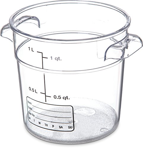 Carlisle FoodService Products 1076107 StorPlus Polycarbonate Round Container, 1 Quart Capacity, Clear (Case of 12)