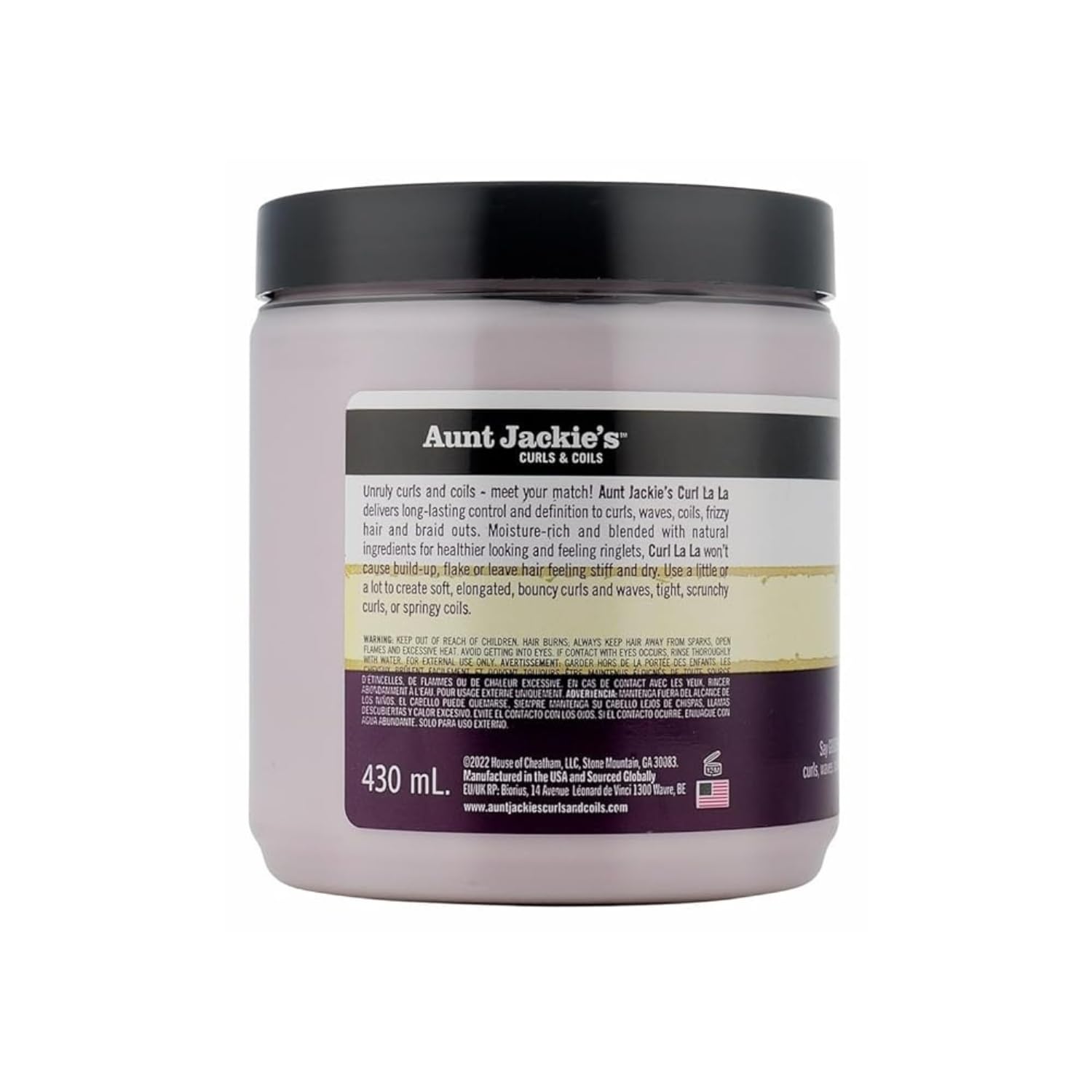 Aunt Jackie's Curl La La, Lightweight Curl Defining Custard, Enriched with Shea Butter & Olive Oil, Basic, 15 Ounce