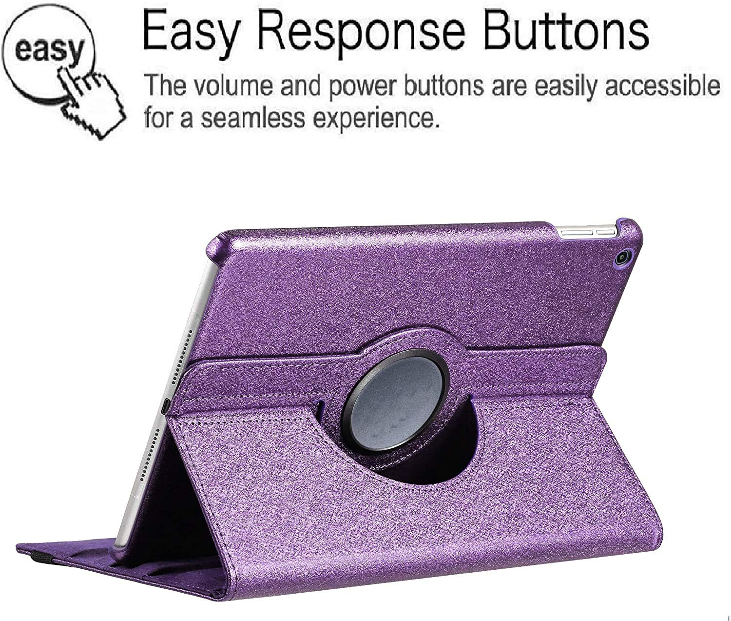 Case for Samsung Galaxy Tab A 10.1 2019, 360 Degree Rotating Stand Smart Case for Samsung Tab A 10.1 Inch Tablet [SM-T510/T515] 2019 Release (Purple)