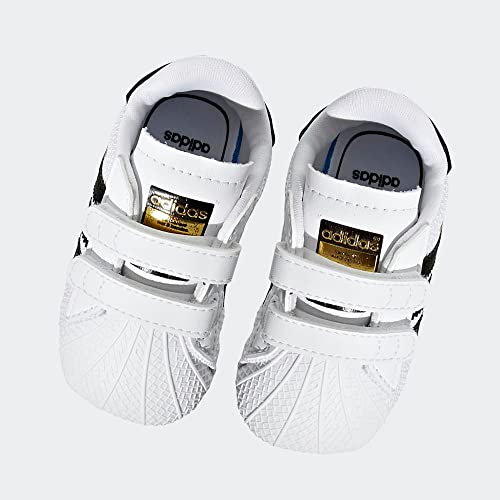 adidas Originals unisex child Superstar Sneaker, Core White/Black/White, 4 Toddler US