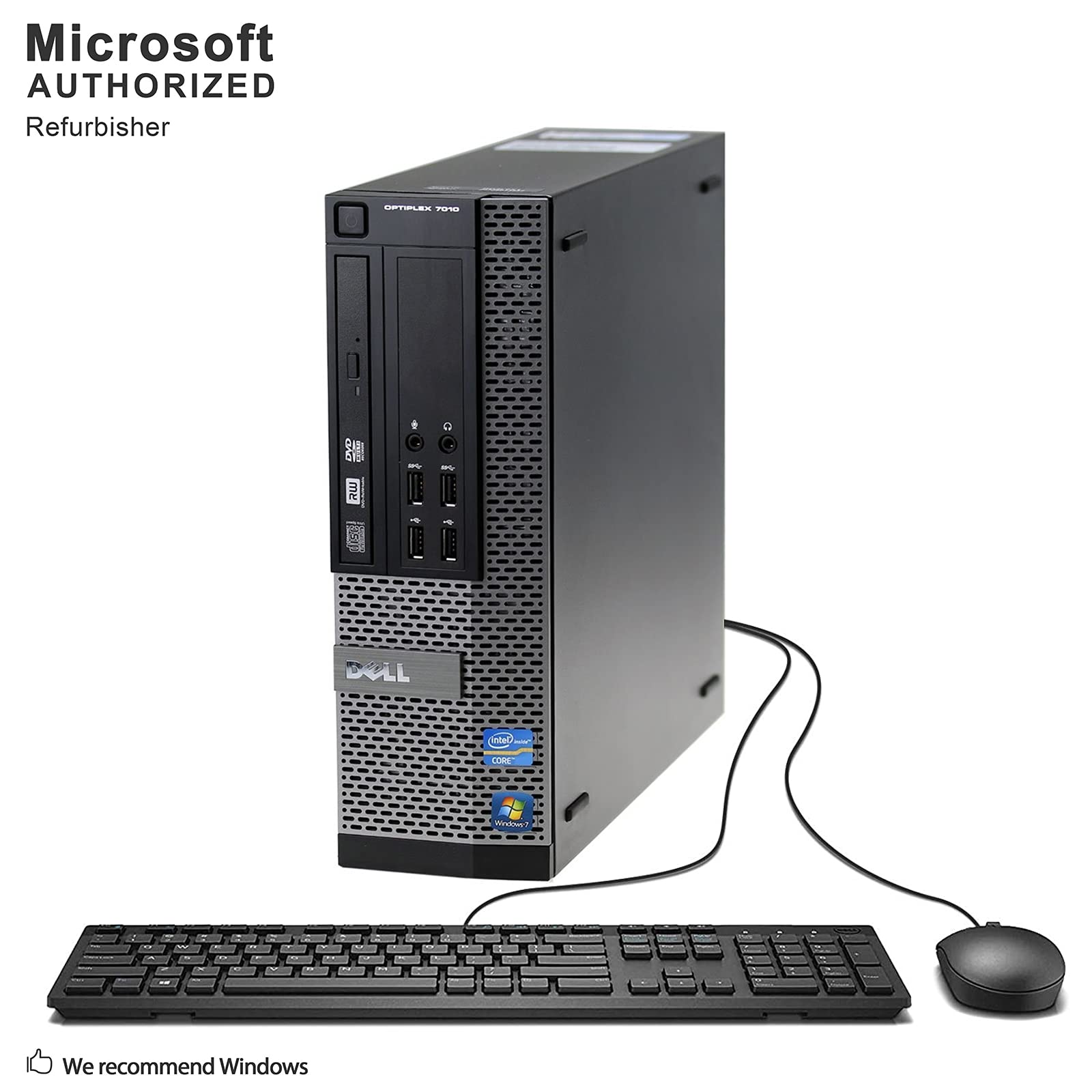 Desktop PC Computer SFF DELL OPTIPLEX 7010, Intel Quad Core i7-3770 up to 3.9GHz, 8G DDR3, 512G SSD, DVD, WiFi, BT, VGA, DP, Windows 10 Pro 64 Bit-Multi-Language English/Spanish/French (Renewed)