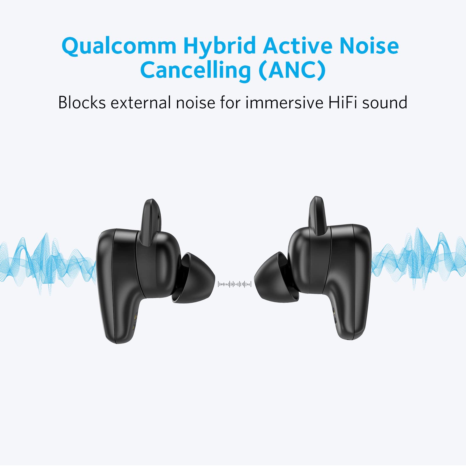 eppla CuteMeet 600 Hybrid Active Noise Cancelling Wireless Bluetooth 5.2 in-Ear Earbuds, 6-Mic Headset AptX-Adaptive Earphones