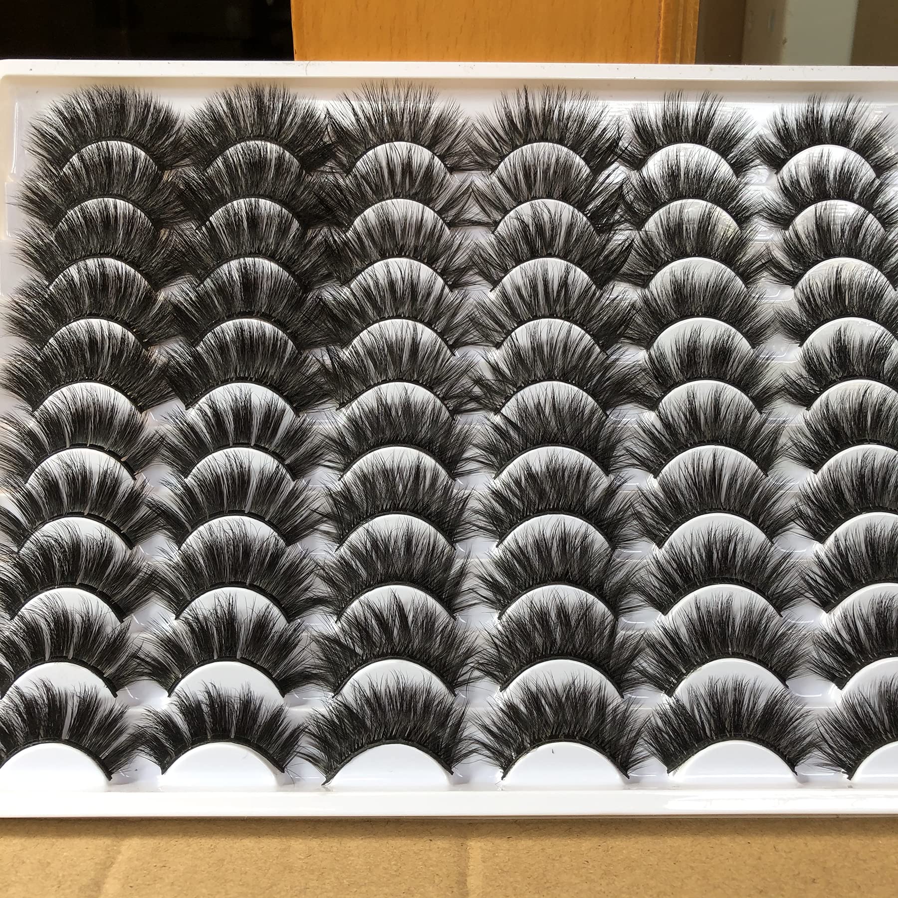 Gmagictobo False Eyelashes Fluffy 30 Pairs Pack Faux Mink Lashes 20MM Long Dramatic 6 Styles Mixed 5D Medium Volume Thick Fake Eyelashes Soft Crossed Makeup Eye Lashes