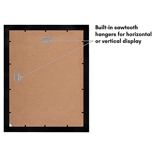 Americanflat 11x14 Collage Picture Frame in Black - Displays Five 4x6 Frame Openings or One 11x14 Frame Without Mat - Engineered Wood, Shatter Resistant Glass, Includes Hanging Hardware for Wall