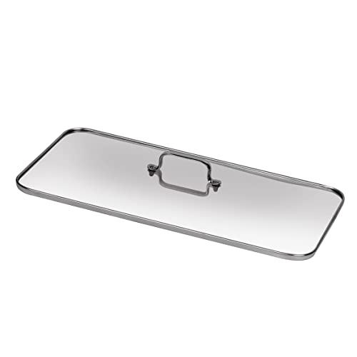 Baumann Living Indoor Smokeless Grill 1500W with Smart LED Touch Screen, Tempered Glass Lid, 2 Removable Ceramic Nonstick Grill & Griddle Plate, in a Sleek Design with Brush Chrome Finish..