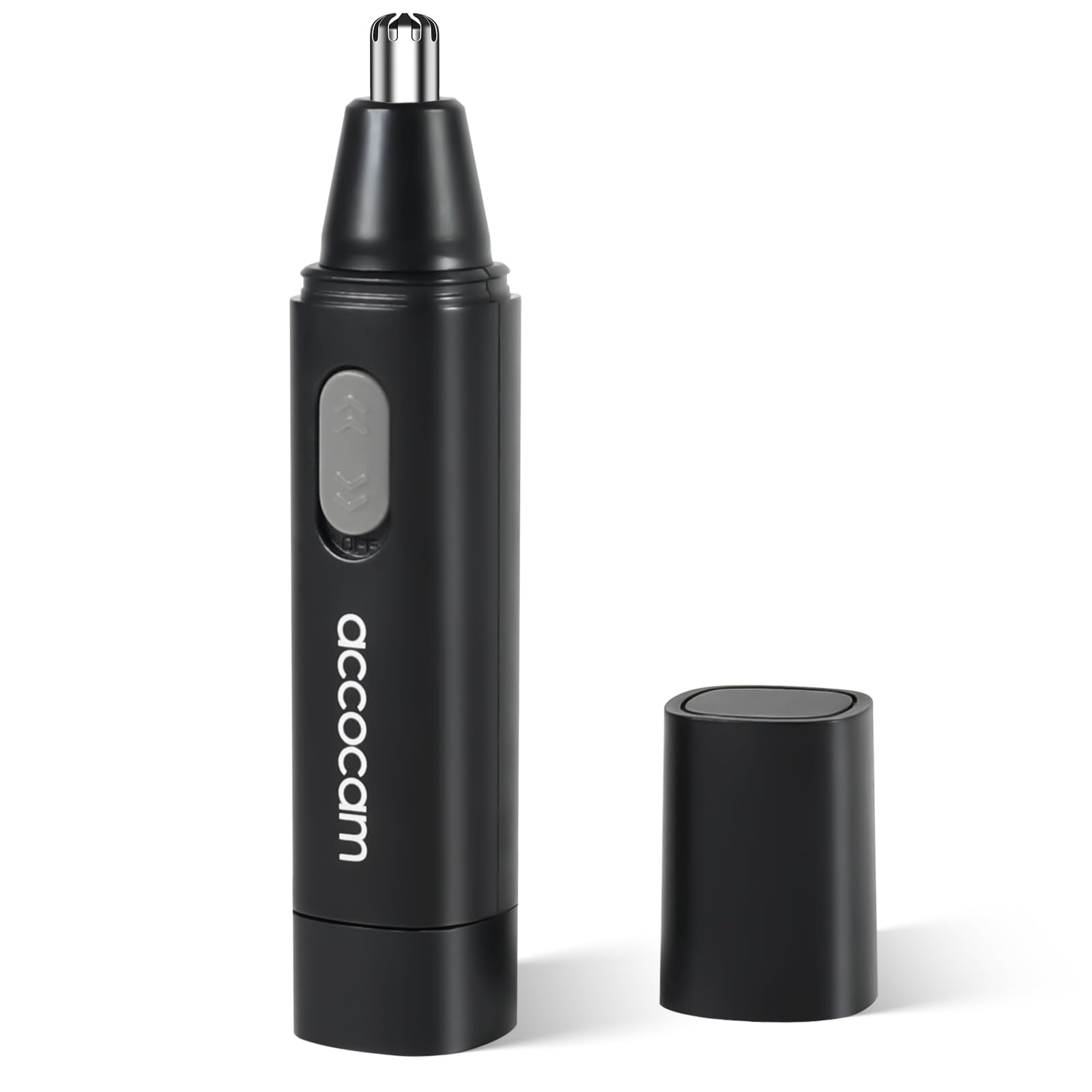 ACCOCAM 2022 Nose Ear Hair Trimmer for Men Women, Electric Nostril Nasal Hair Clippers Trimmers Remover with Vacuum Cleaning System, IPX7 Waterproof, Mute Motor, Wet/Dry, Battery-Operated