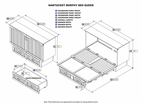 AFI Nantucket Murphy Bed Chest, Queen, Espresso