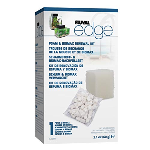 Fluval Edge Aquarium Filter Media Replacement Bundle, Carbon Clean & Clear Renewal Sachets and Foam & BioMax Renewal