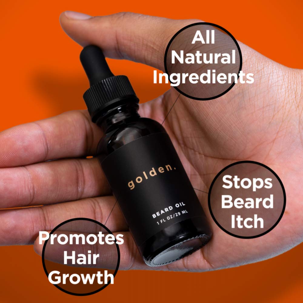 Golden Grooming Company Ultimate Beard Bundle For Men | Organic & Natural Growth Kit | Beard Oil + Balm + Shampoo + Solid Cologne | 4-Piece Set | Made in USA | 50K+ Customers
