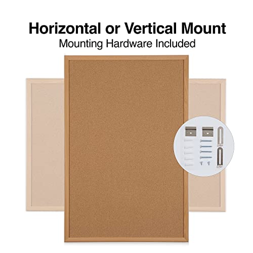 Myofficeinnovations 1682316 Std Cork Bulletin Board,Oak Finish Frame, 3-FTW X 2-Fth