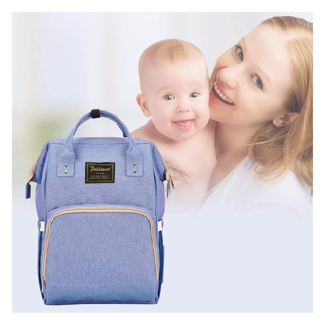 Arolly Multi-Function Waterproof Diaper Bag Travel Backpack Nappy Tote Bags for Baby Care, Large Capacity, Stylish and Durable (Blue)