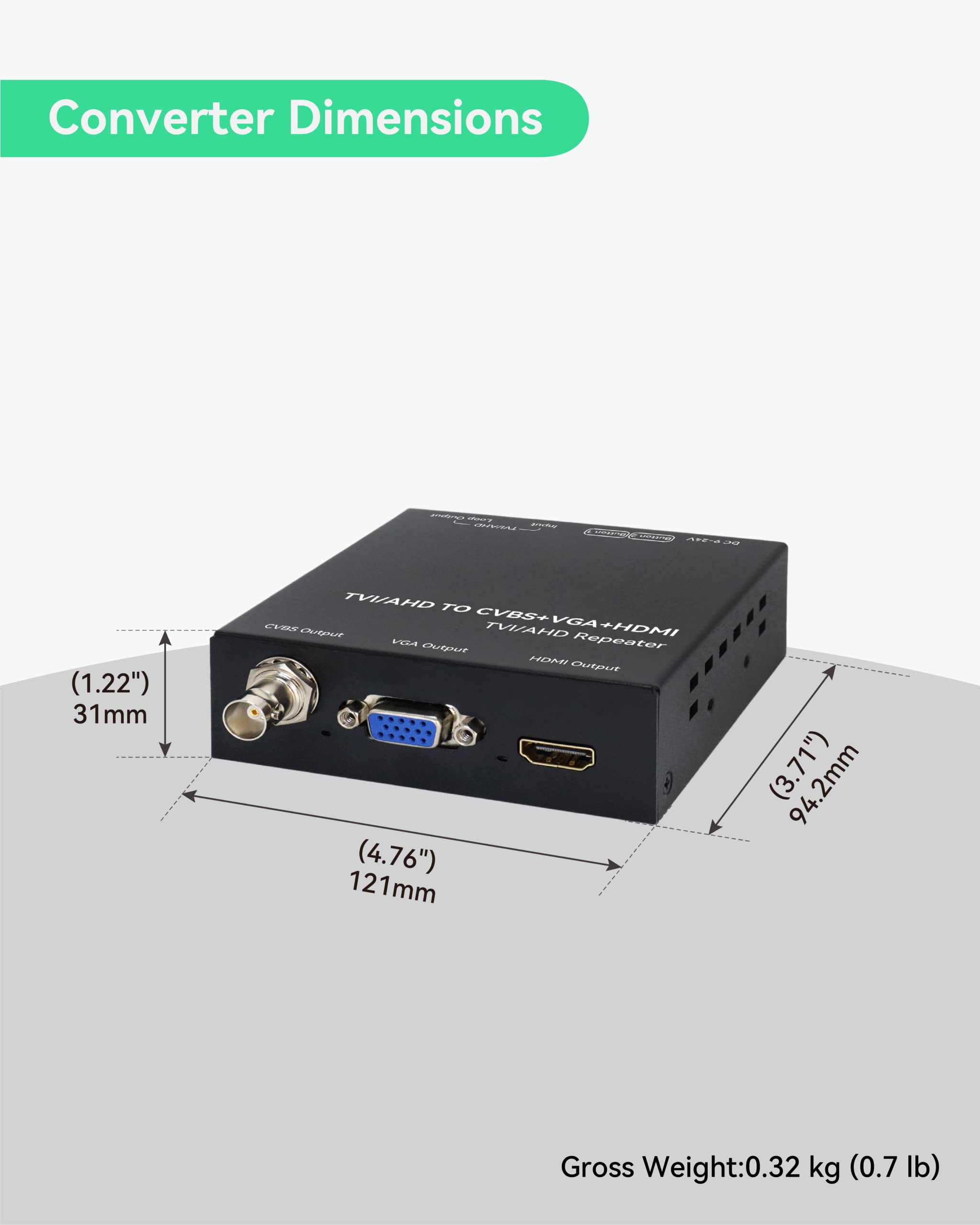 LINOVISION HD1080P HDMI Security Camera with HDMI or VGA Output, Display HD Video Directly on TV or HDMI Monitor Without Delay, HDTVI Loopout for Continuous Recording in DVR, 2.8mm Fixed Lens