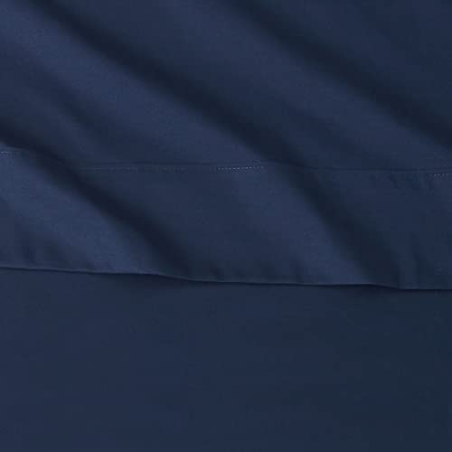 Amazon Basics Lightweight Super Soft Easy Care Microfiber 4-Piece Bed Sheet Set with 14-Inch Deep Pockets, Full, Navy Blue, Solid