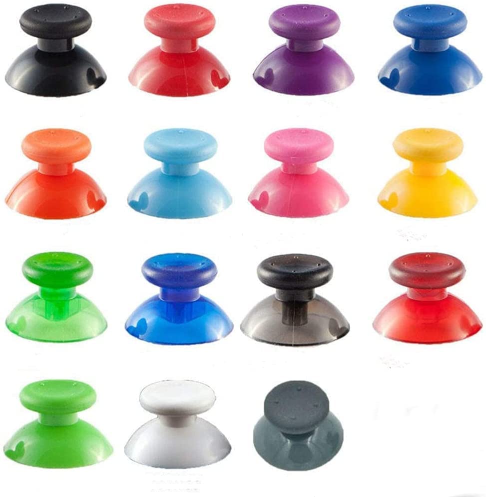 2PCS 3D Analog Thumb Stick Grip Cap Cover Mushroom Joystick Cap for Xbox 360 Controller Replacement (Clear Yellow)