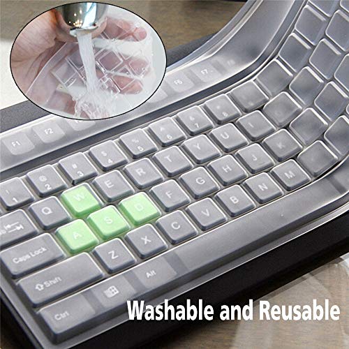 Reusable Waterproof Keyboard Cover, Universal Clear Anti-Dust Keyboard Skin Protector Cover for 104/107 Keys Standard Desktop Keyboard (2 Pack)