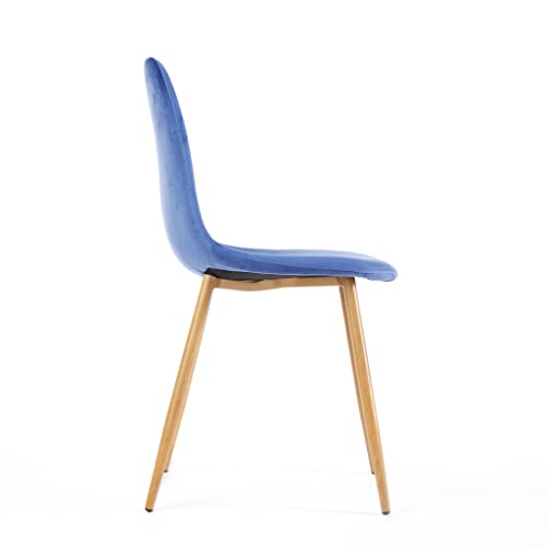 Urban Shop Velvet Dining Chair, Set of 2, Blue