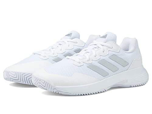 adidas Women's GameCourt 2 Sneaker, White/Silver Metallic/White, 9