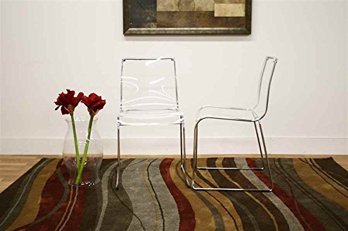 Baxton Studio Lino Transparent Clear Acrylic Dining Chair, Set of 2, Clear