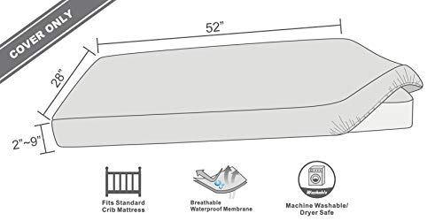 BlueSnail Waterproof Crib Fitted Sheets, Crib Mattress Protector for Standard Crib and Toddler Mattresses(2 Pack,Heather Gray)