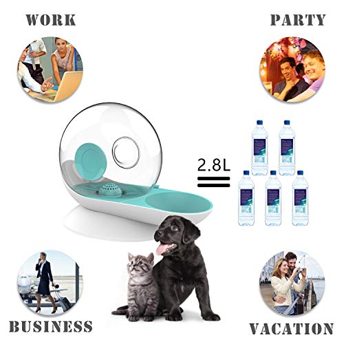 HappyCat Small Pets Water Dispenser Dogs Cats Gravity Waterer Feeder Bowl Automatic Water Drinking Fountain for Small or Medium Size Dogs Cats (Green Snail)