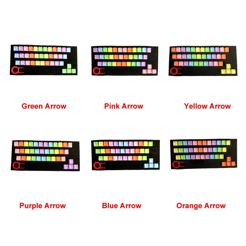 Mworld2 37 Keys PBT Key caps Colorful Gaming Backlit Keycaps Set with Key Cap Remover for Standard Mechanical Gaming Keyboard with Key Puller Rainbow Gradient Color