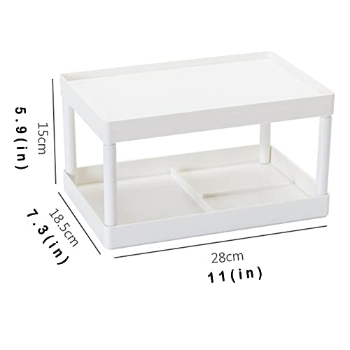 Desktop Storage Rack,2 Layers Large Capacity Stackable Cosmetic Organizer Drawers, Ideal for Desk optimization, Cosmetic Storage, Student Stationery Organization,Suitable for Office, Study, Makeup.