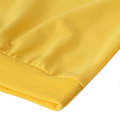 amropi Boy's Tracksuit Pullover Hoodie Jogging Pants Set 2 Pieces Sweatsuit (Yellow,8-9Years)