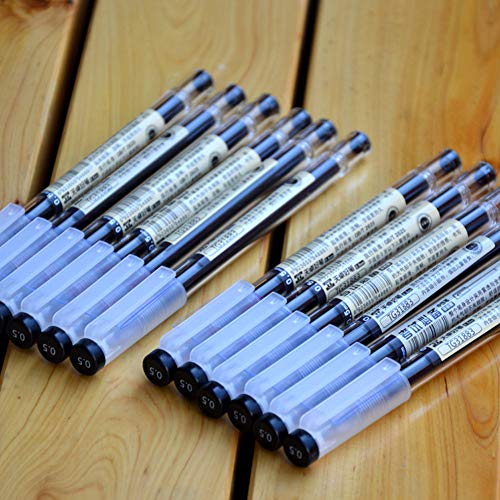 Sencoo 5 pack Black Gel Ink Pen Extra fine point pens Ballpoint pen 0.5mm Black For Office School Students Stationery