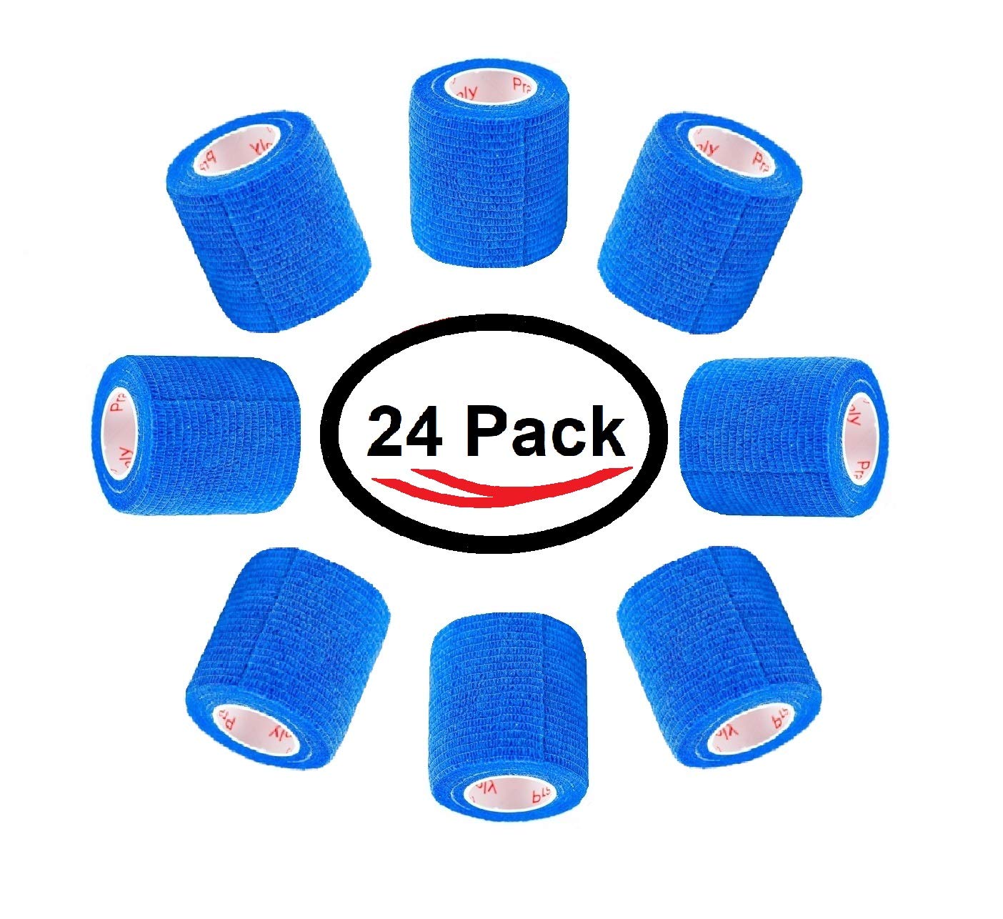 2 Inch Self Adhesive Medical Bandage Wrap Sport Tape (Deep Blue) (6 Rolls) Self Adherent Cohesive First Aid Sport Flex Wrist Ankle Knee Sprains and Swelling