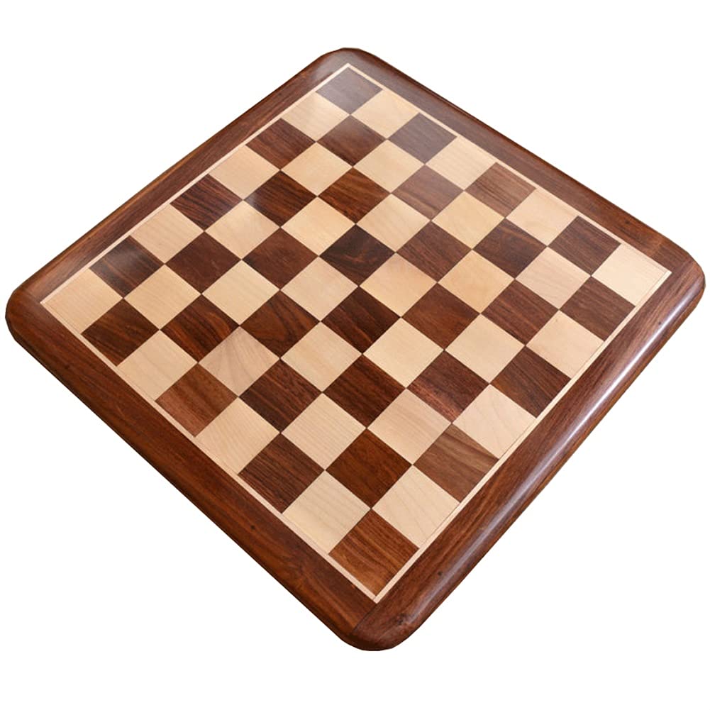 19x19in Classic Chess Board Boxwood and Dalbergiawood Chess Board 2cm Thick Chessboard for Adults Kids Gift,Board Only