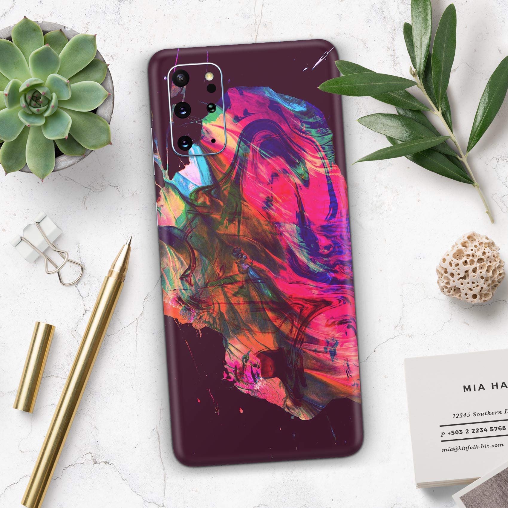 DesignSkinz Liquid Abstract Paint Remix V52 Protective Vinyl Decal Wrap Skin Cover Compatible with The Samsung Galaxy S20 (Screen Trim & Back Glass Skin)