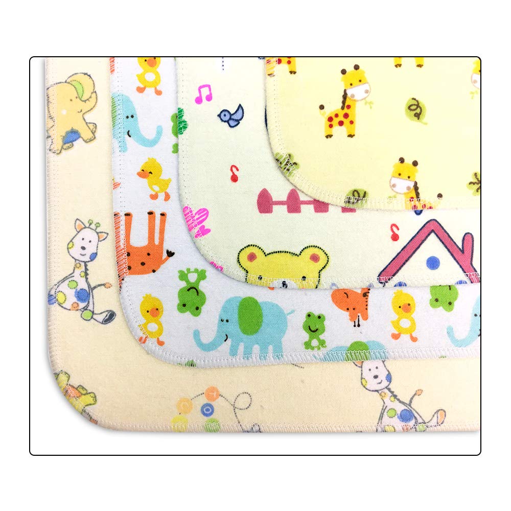Diaper Changing Pad, Twoworld Breathable Waterproof Changing Pads Washable Resuable Diapers Liners Mats 4Pack(30X45cm)(Yellow Series)