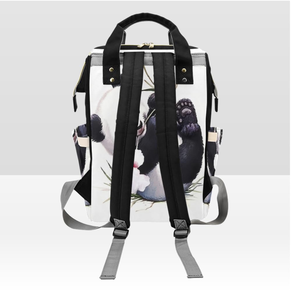 Personalized Panda Diaper Bag Backpack with Name Custom Mommy Nursing Baby Bags Nappy Bag Travel Daypack for Woman Gifts