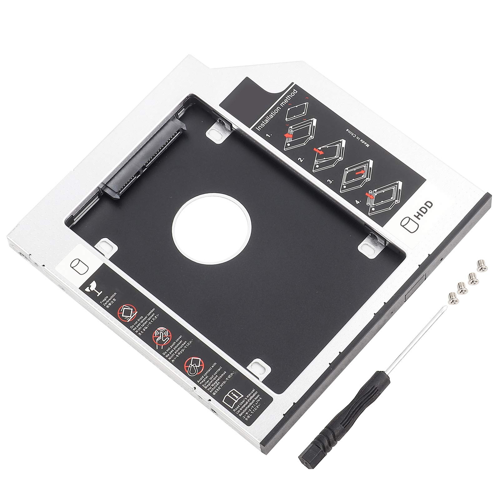 Liyeehao HDD Caddy, Aluminum Absorb Noise HDD SSD Adapter, for -I -Ii