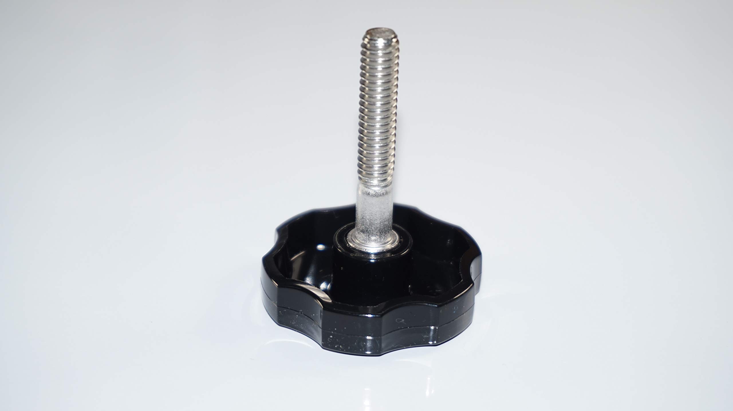 LocEzy 1/4"-20 x 1-1/2" Thumb Screw Stainless Steel Black Rosette Clamping Knob Thumbscrew Standard Coarse Threads Thumb Screws Made on USA (4)