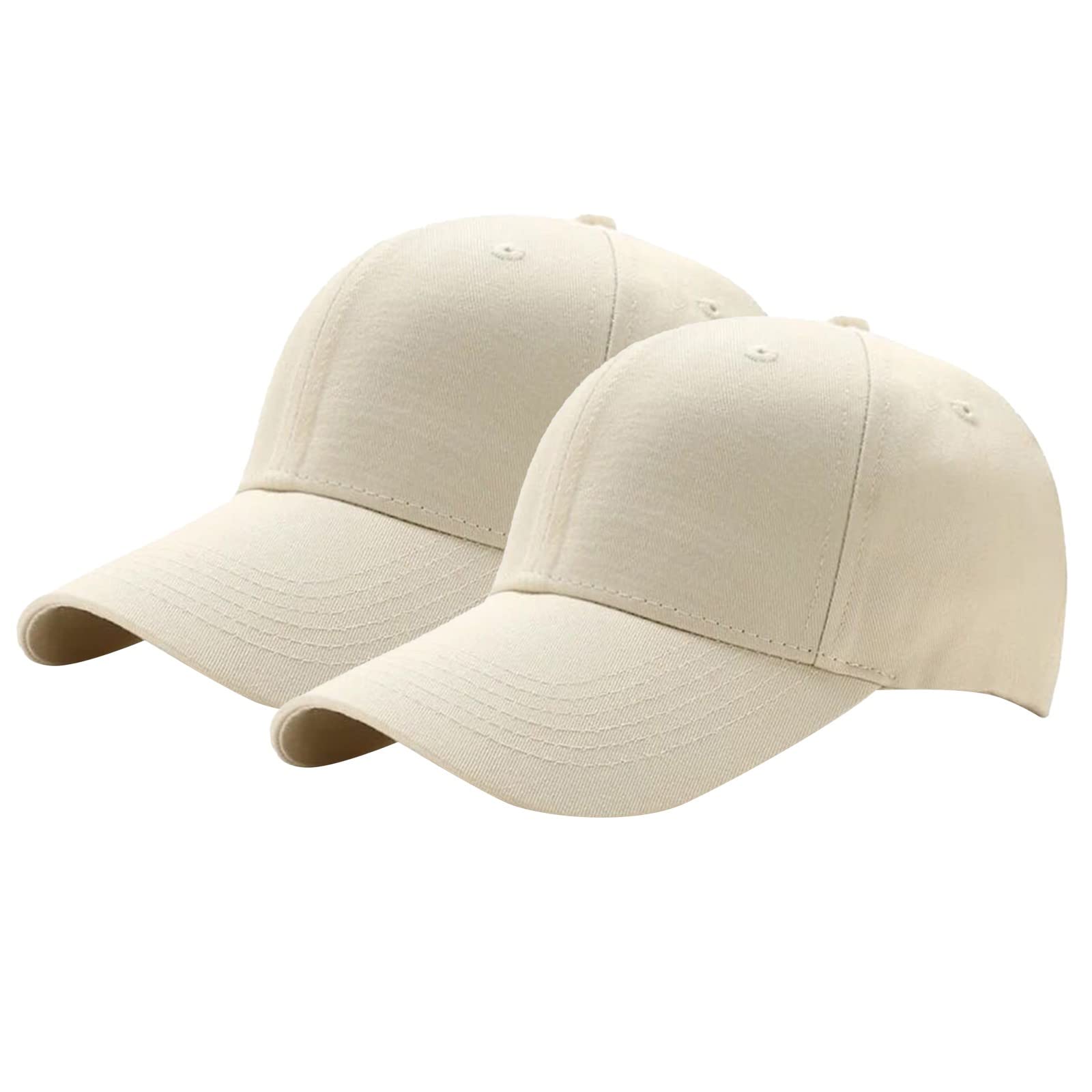 2PC Summer Baseball Hat for Men Women Classic Solid Color Trucker Hat Low Profile Headwear Golf Snapback Dad Cap