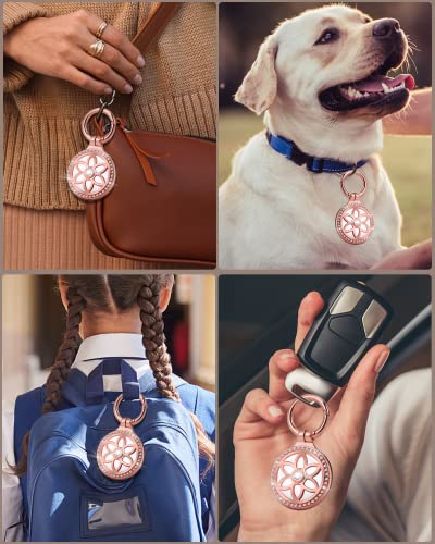 Airtag Holder,Metal Badge Rhinestone Airtag Key Chain,Diamonds Shine Air Tag.Holder Keychain,Air Tag Key Chain Compatible Apple Air tag