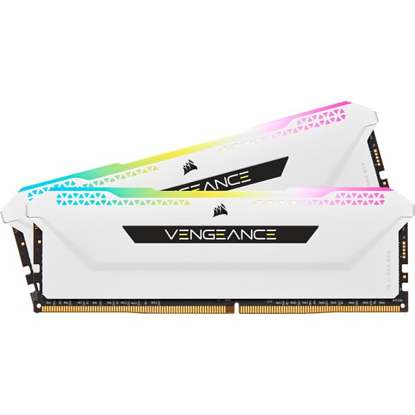Corsair Vengeance RGB Pro SL 16GB (2x8GB) DDR4 3200 (PC4-25600) C16 1.35V Desktop Memory - White (CMH16GX4M2E3200C16W)