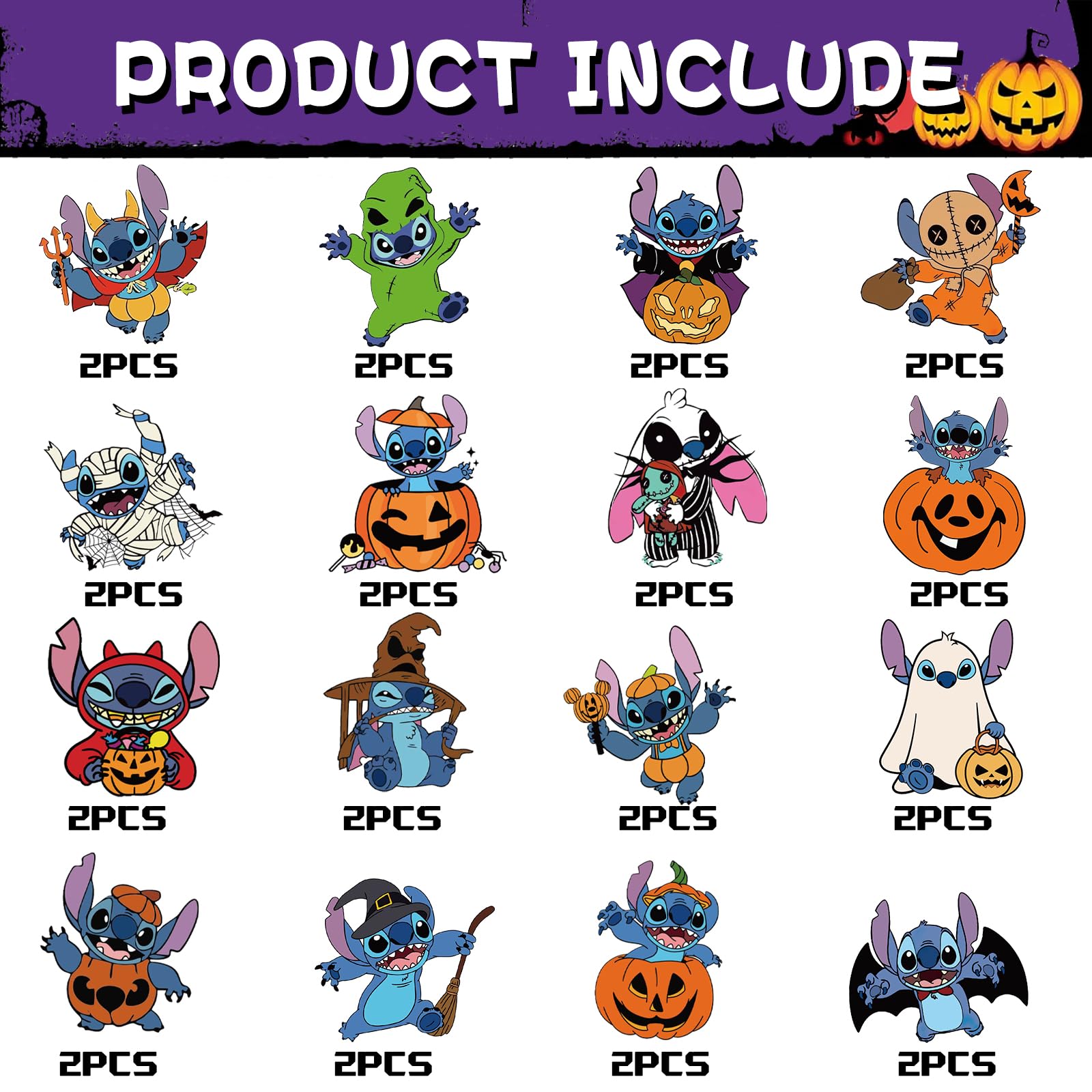 32 PCS Halloween Stitch Hanging Swirls Birthday Party Decorations, Halloween Stitch Theme Birthday Party Supplies