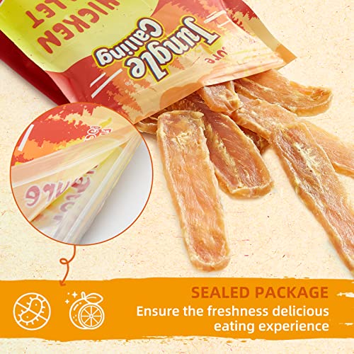 Jungle Calling Dog Treats Chicken Jerky Training Treats, Slow Roasted Snacks for Medium and Large Dogs Chewy Treats 10.6Ounce (Chicken Fillet)
